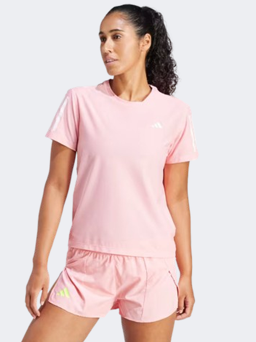 Adidas Own The Run Women Running T-Shirt Semi Pink Spark – MikeSport ...