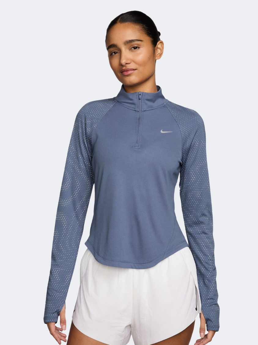 Nike Tempo Df Flash Half Zip Women Running Long Sleeve Indigo/Silver ...