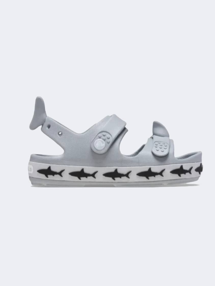 Crocs Crocband Cruiser Shark Kids Lifestyle Slippers Light Grey ...
