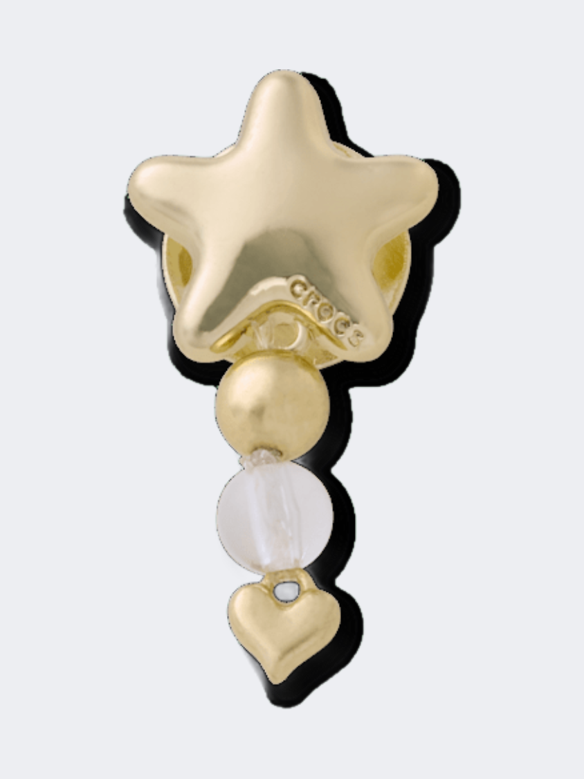 Crocs Gold Star With Heart Dangle Unisex Lifestyle Jibbitz Charm ...