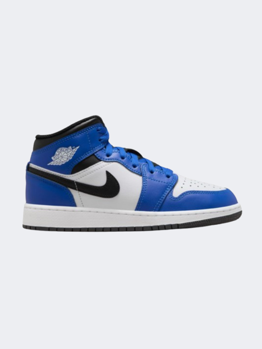 Nike Air Jordan 1 Mid Boys Basketball Shoes Royal/White/Black ...