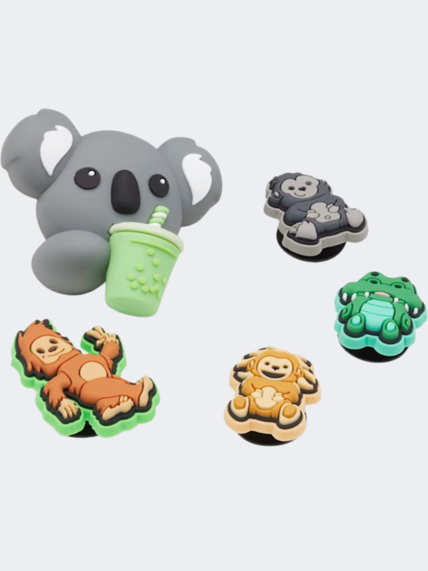 Crocs Cute Baby Safari Animals 5 Pack Unisex Lifestyle Jibbitz Charm ...
