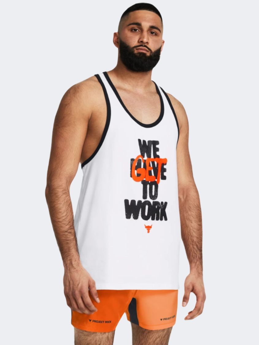 Under Armour Project Rock Get To Work Men Training Tank White/Black ...