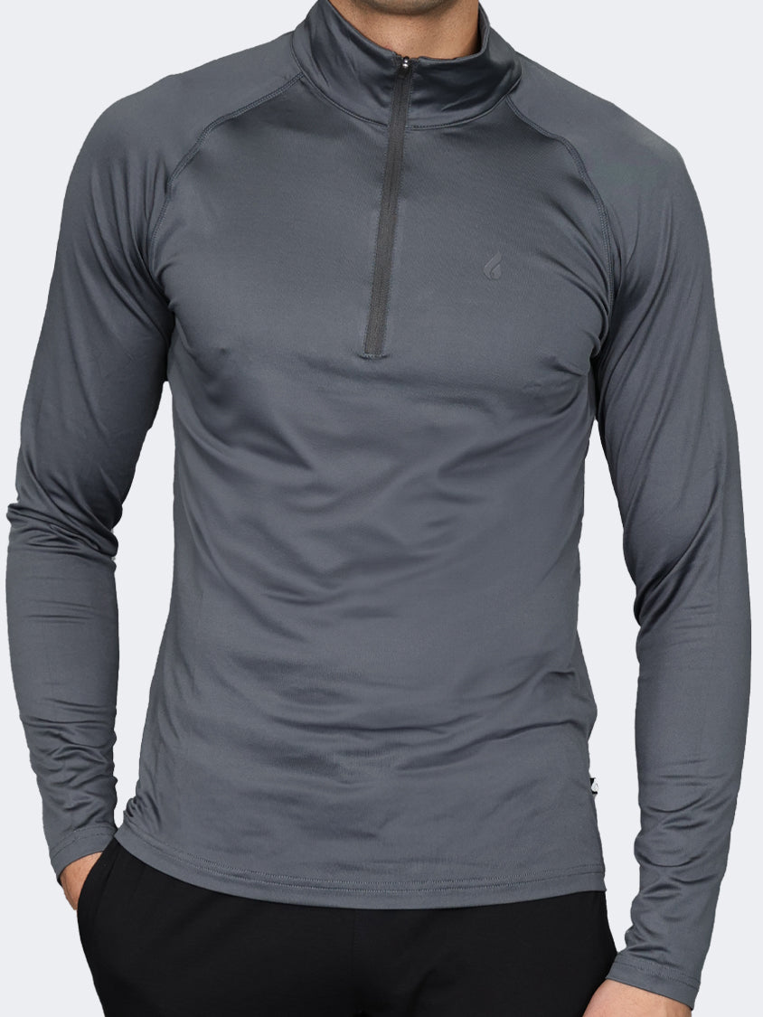 Oil And Gaz Zip Men Fitness Long Sleeve Anthracite – MikeSport Lebanon