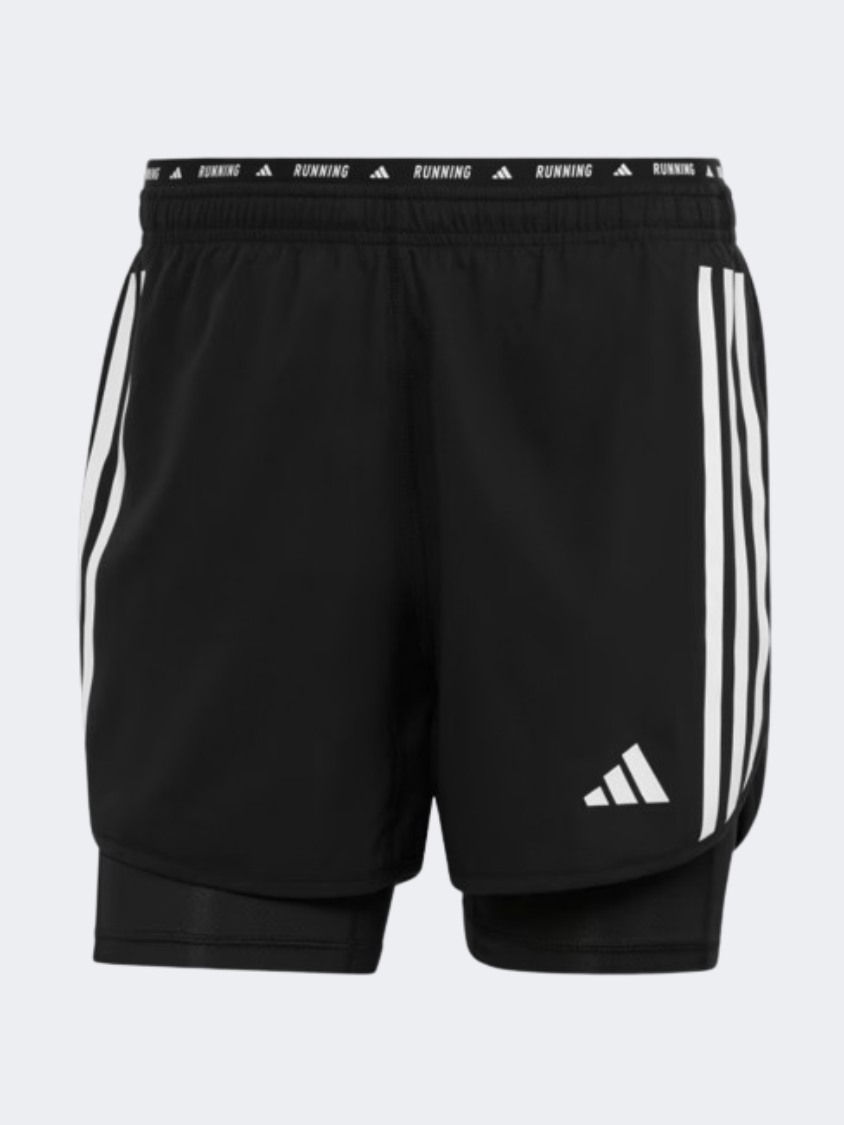 Adidas Own The Run 3S 2 In 1 Men Running Short Black/White – MikeSport ...