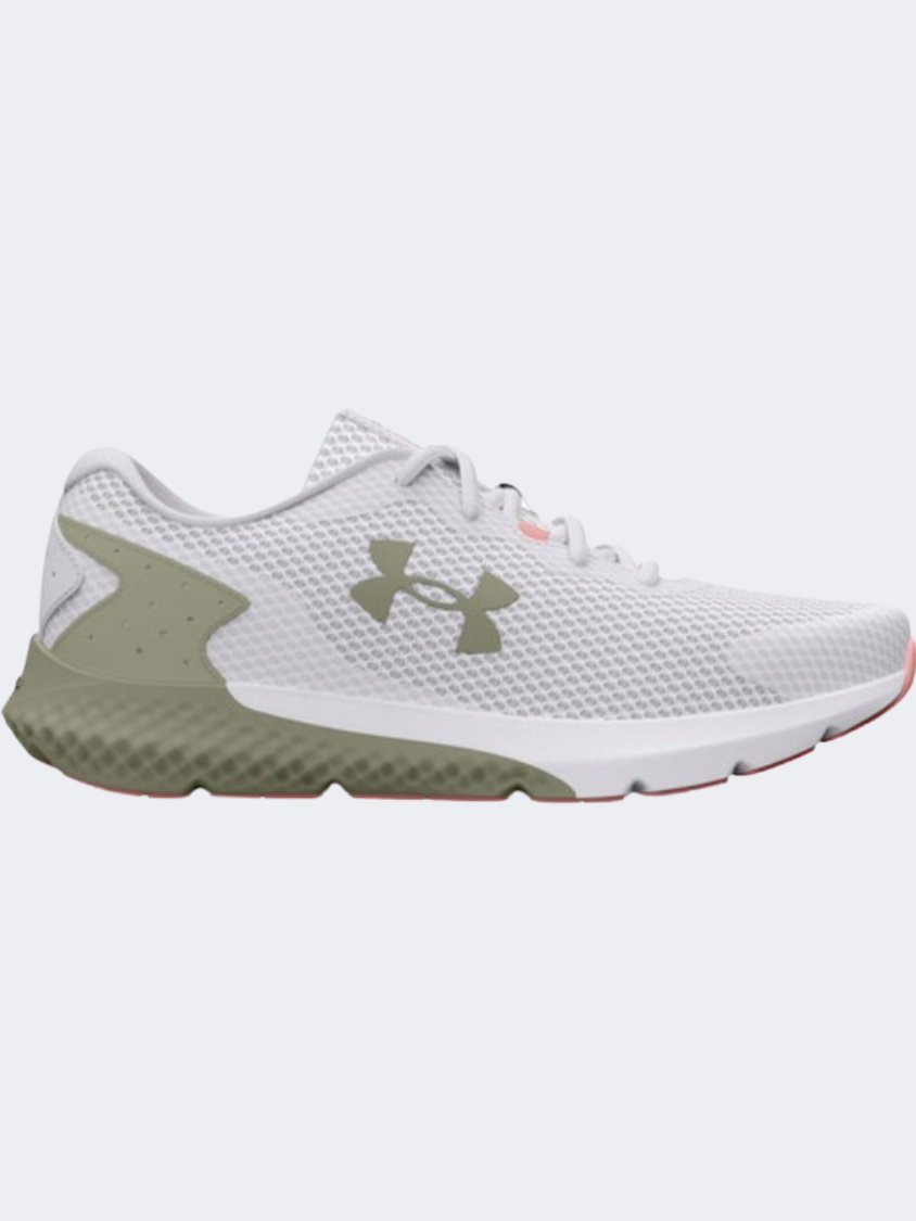 Under Armour Charged Rogue 3 Women Running Shoes White/Grove Green ...